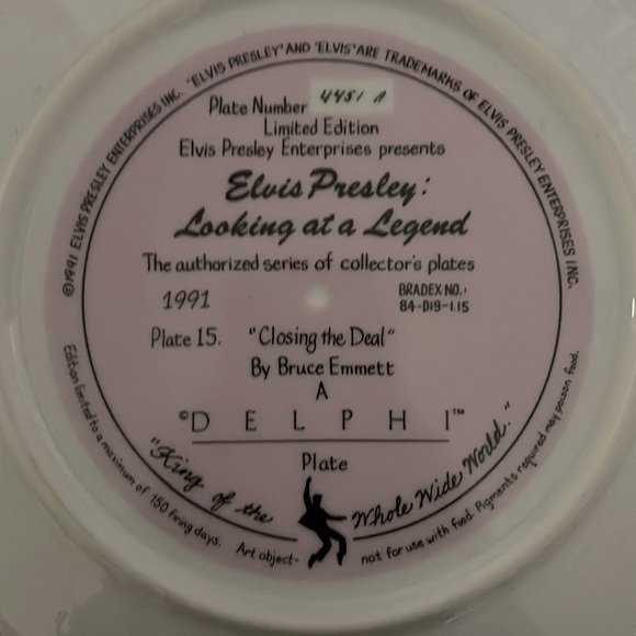 Delphi | Other | Vintage Elvis Presley Collectors Plate By Delphi ...